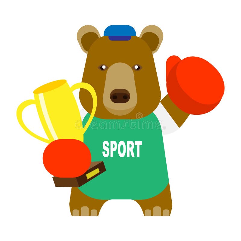 Pugile dell'orso illustrazione vettoriale. Illustrazione di vincitore ...