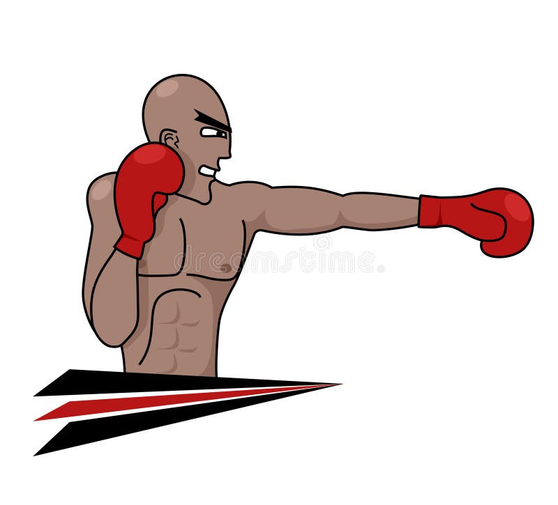 Pugilista preto ilustração do vetor. Ilustração de cartoon - 20873279