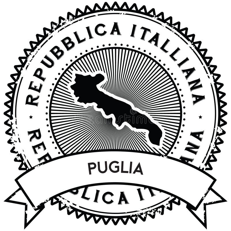 Puglia Map Label. Vector Illustration Decorative Design Stock Vector ...