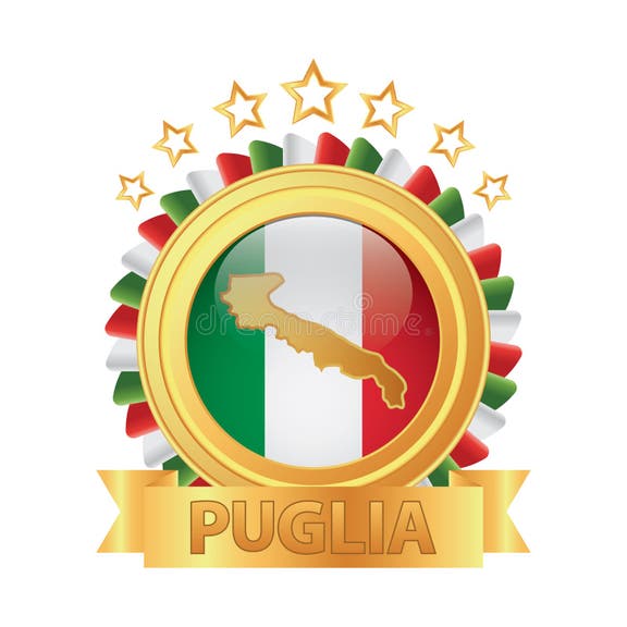 Puglia Map. Vector Illustration Decorative Design Stock Illustration ...