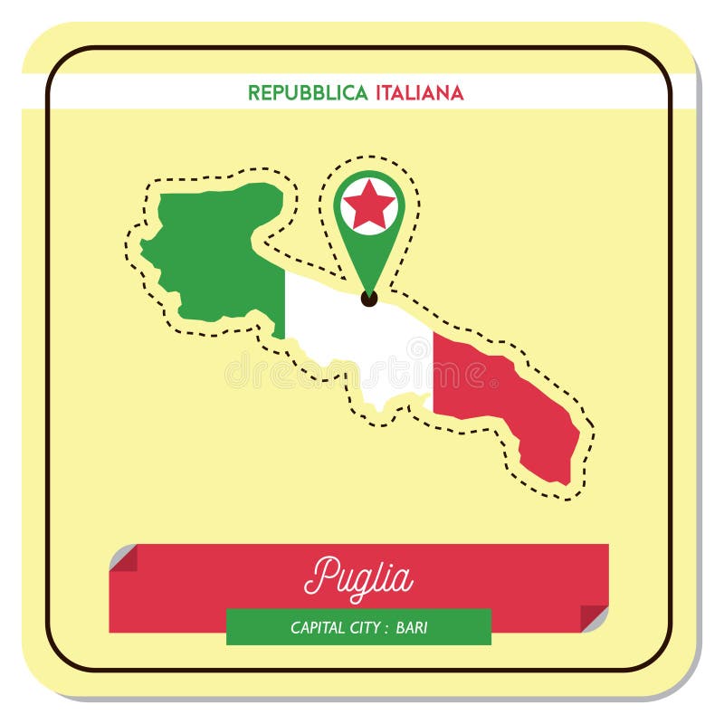 Puglia Map. Vector Illustration Decorative Design Stock Vector ...
