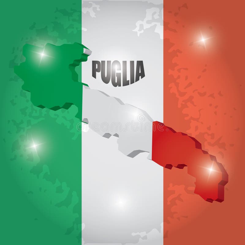 Puglia Map. Vector Illustration Decorative Design Stock Vector ...