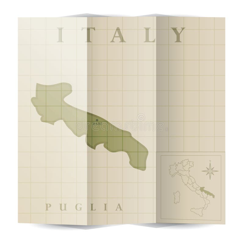Puglia Paper Map. Vector Illustration Decorative Design Stock ...