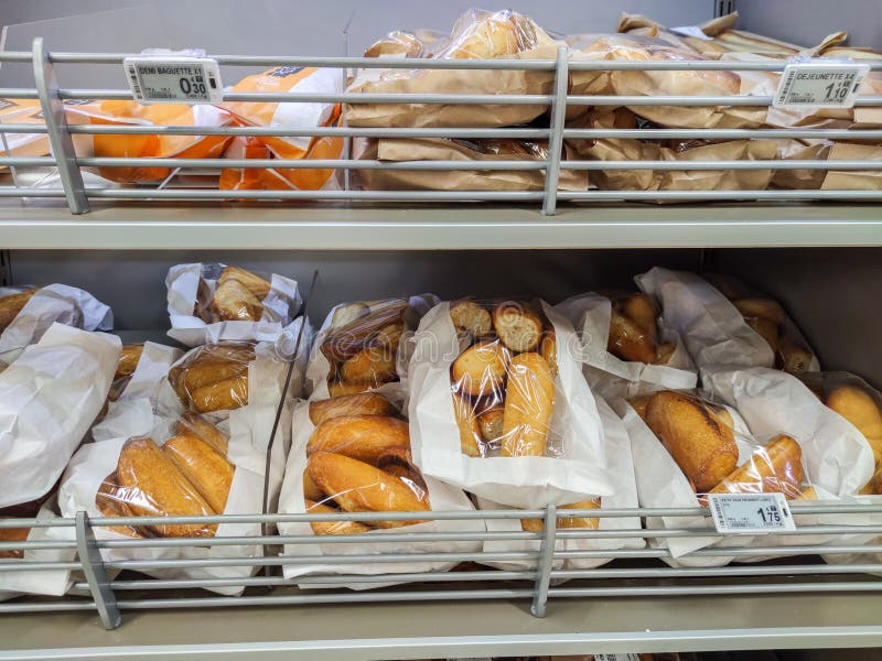 Multitude of Mini Breads in the Bakery Section of a Supermarket ...