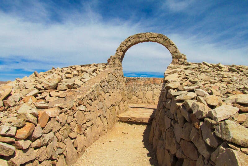 Pukara de Quitor stockfoto. Bild von geologie, masse - 93047600