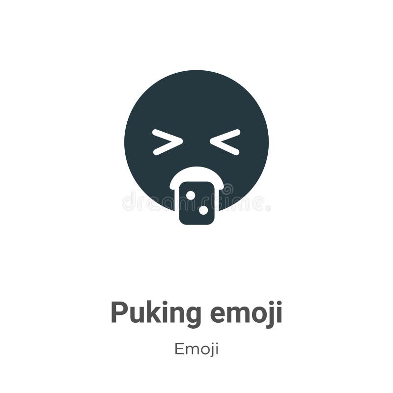 Puking Emoji Isolated on White Background, Disgusted or Sick Emoticon ...