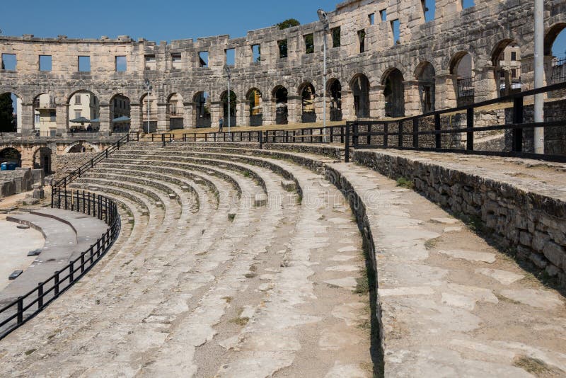 Pula Arena Amphitheatre in Croatia Stock Photo - Image of europe ...
