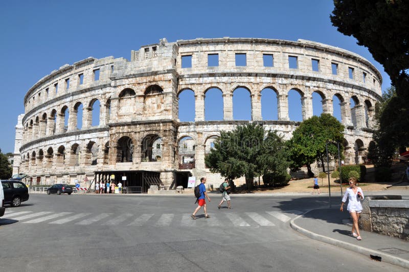 Pula colosseum, Croatia editorial stock image. Image of gladiator ...