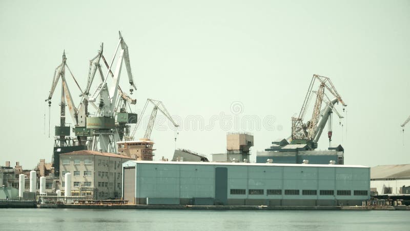PULA, CROATIA - AUGUST 4, 2017. the Uljanik Shipyard Cranes and ...