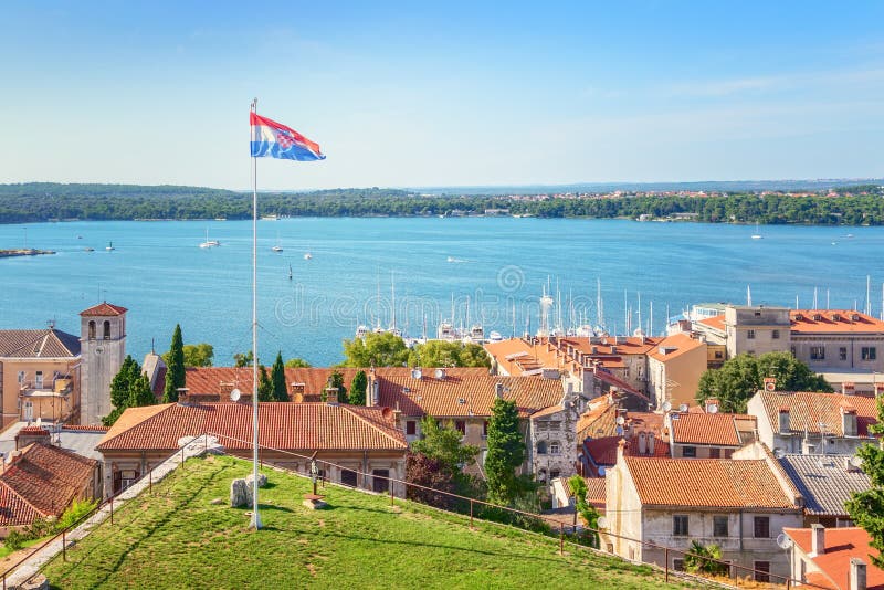 Pula stock photo. Image of boats, roof, croatia, coastline - 48239540