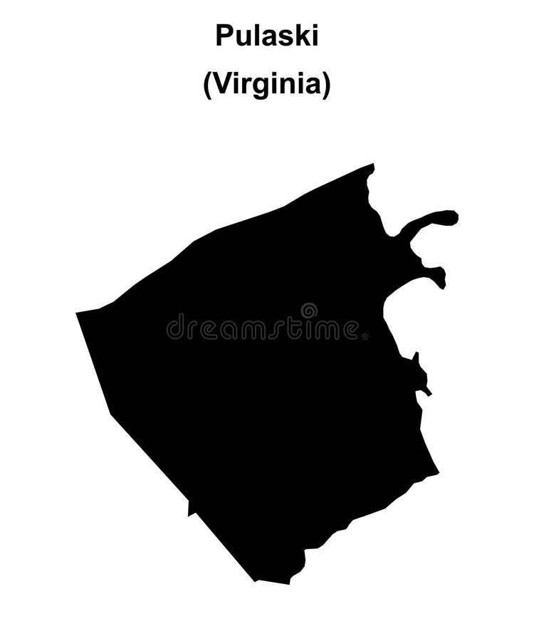 Pulaski outline map stock vector. Illustration of detailed - 361873022