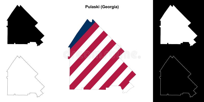Pulaski outline map stock vector. Illustration of county - 323870327