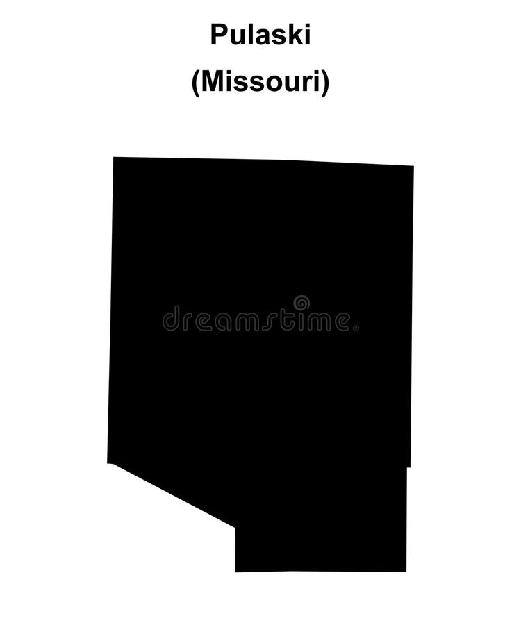 Pulaski outline map stock vector. Illustration of blank - 357455421