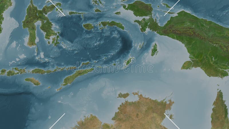 Pulau Babar Island in the Banda Sea. Satellite Map. Slide Stock Video ...