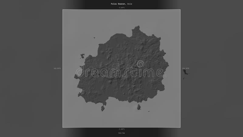 Pulau Bawean, Indonesia, Highlighted and Labelled. Bilevel Stock ...