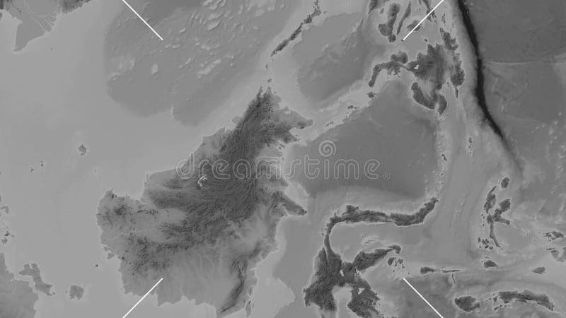 Pulau Bunyu Island in the Celebes Sea. Bilevel Map. Slide Stock Footage ...