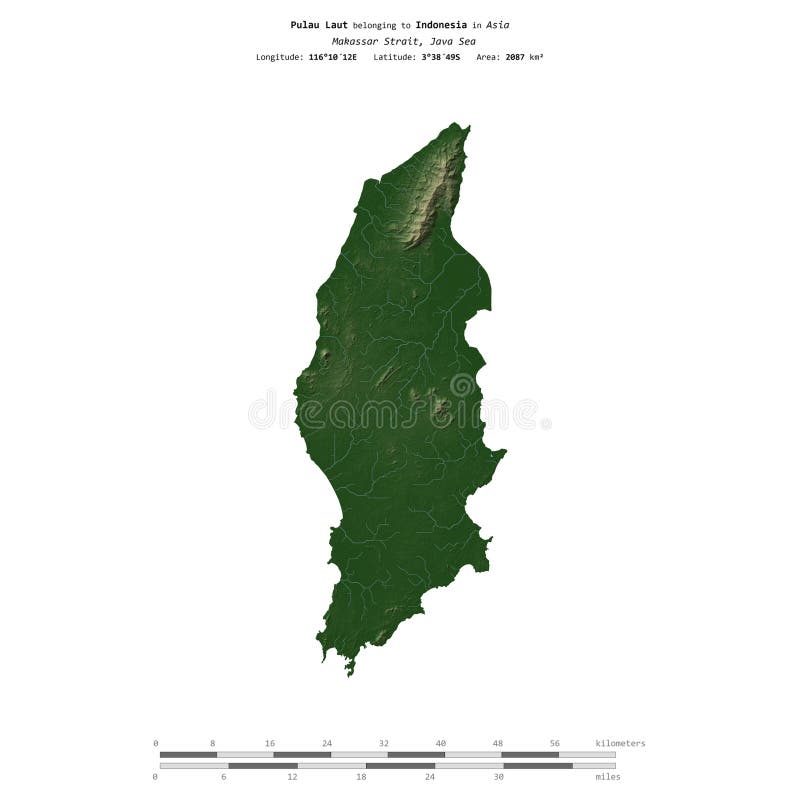 Pulau Laut. Indonesia. Shape on White. Physical Stock Illustration ...