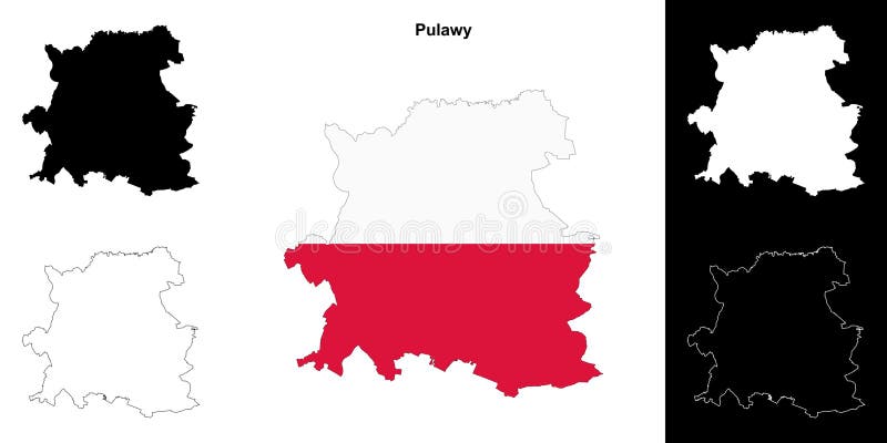 Pulawy outline map stock vector. Illustration of blank - 356922987