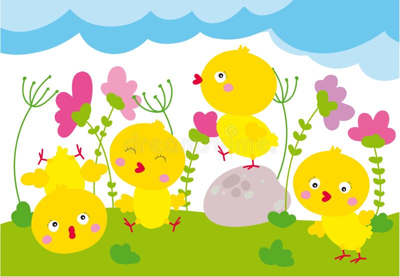 Pulcini svegli illustrazione di stock. Illustrazione di fumetto - 25211998