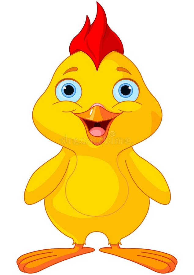 Pulcino divertente illustrazione vettoriale. Illustrazione di sorridere ...