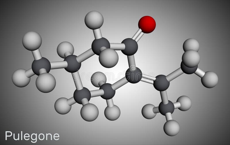 Pulegone Molecule. it is Natural Component of Essential Oils. Molecular ...