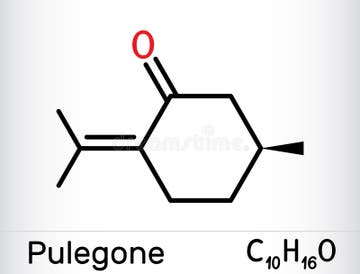 Pulegone Molecule. it is Natural Component of Essential Oils Stock ...