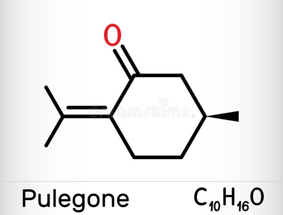 Pulegone Molecule. it is Natural Component of Essential Oils Stock ...