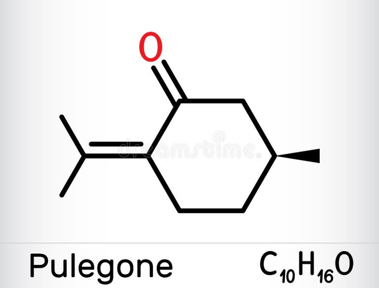 Pulegone Molecule. it is Natural Component of Essential Oils Stock ...