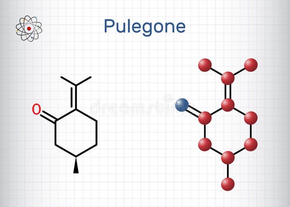 Pulegone Molecule. it is Natural Component of Essential Oils ...