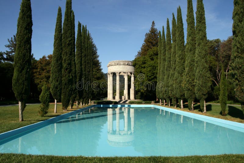 Pulgas Water Temple stock photo. Image of reflecting, fluted - 9080278