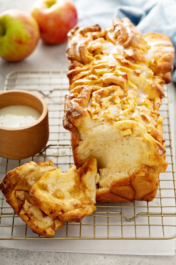 Pull Apart Apple and Cinnamon Bread Stock Photo - Image of brown ...