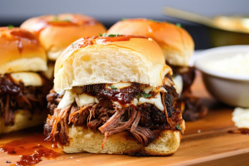 Pull-apart Meat on Toasted Bun Stock Illustration - Illustration of ...