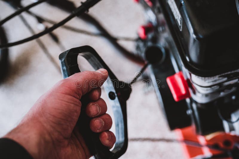 Pull Cord To Start a Portable Engine on a Snow Blower or Lawn Mower ...