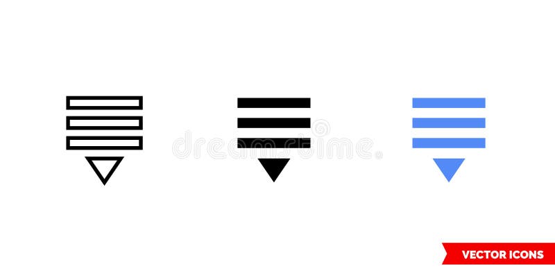 Pull Down Icon of 3 Types. Isolated Vector Sign Symbol. Stock Vector ...