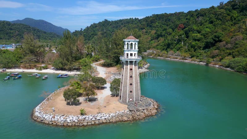 Coastal Lighthouse Overlooking Tropical Beach Beautiful Aerial View ...
