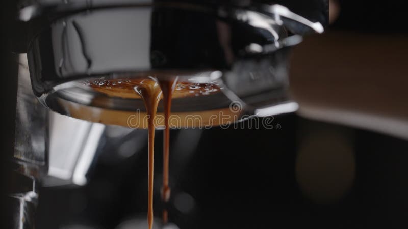 Pull Espresso Shot with Bottomless Portafilter on a Professional Coffee ...