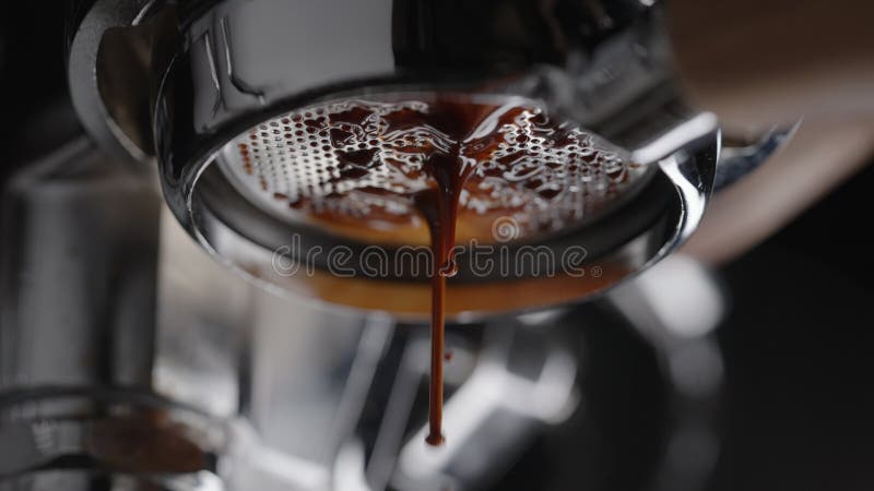 Pull Espresso Shot with Bottomless Portafilter on a Professional Coffee ...