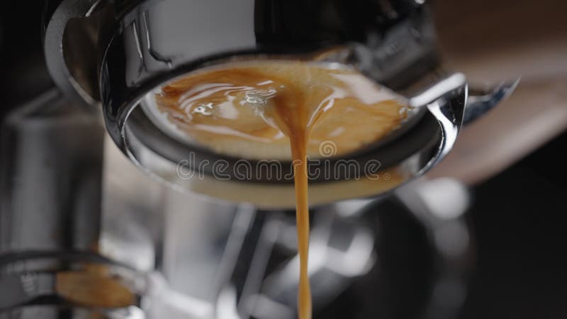 Pull Espresso Shot with Bottomless Portafilter on a Professional Coffee ...
