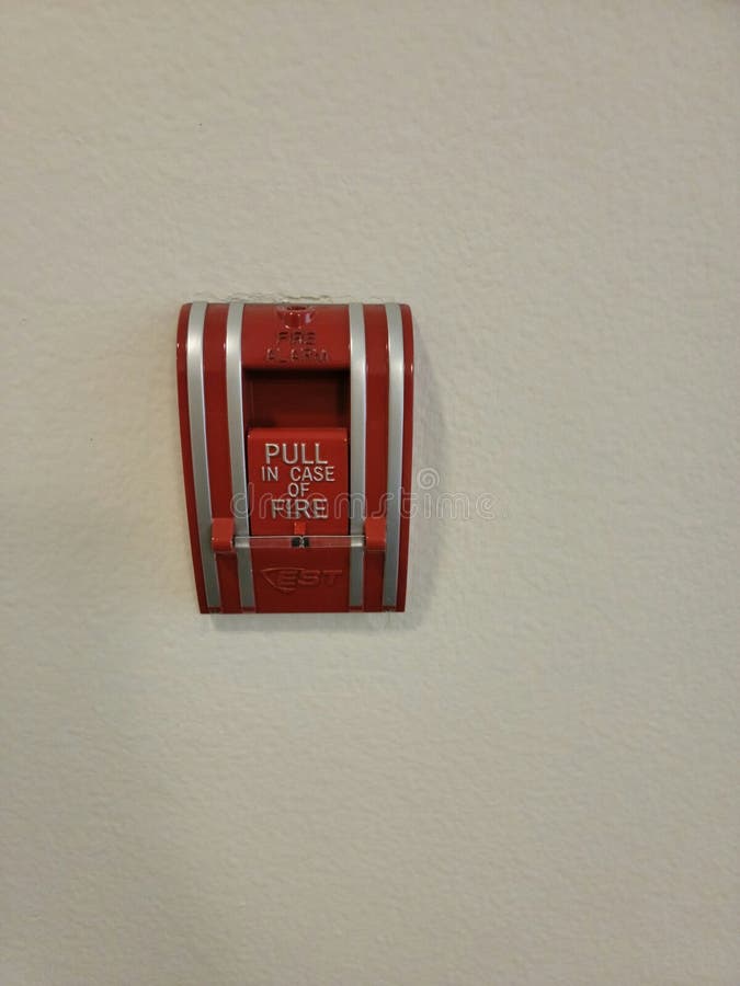 Pull Fire Alarm Handle on Wall Red Stock Image - Image of business ...