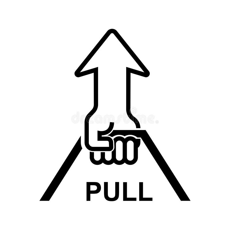 Pull Icon. Move Something Towards Yourself Isolated on Background Stock ...