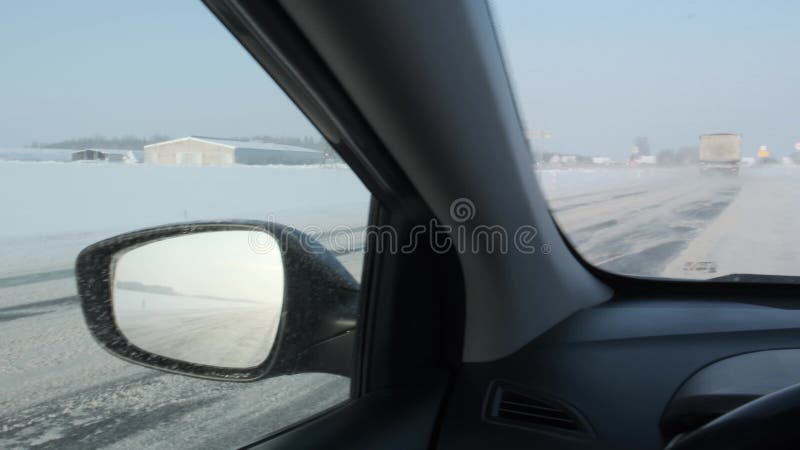 Pull Off the Road during a Snowstorm in the Winter Stock Footage ...