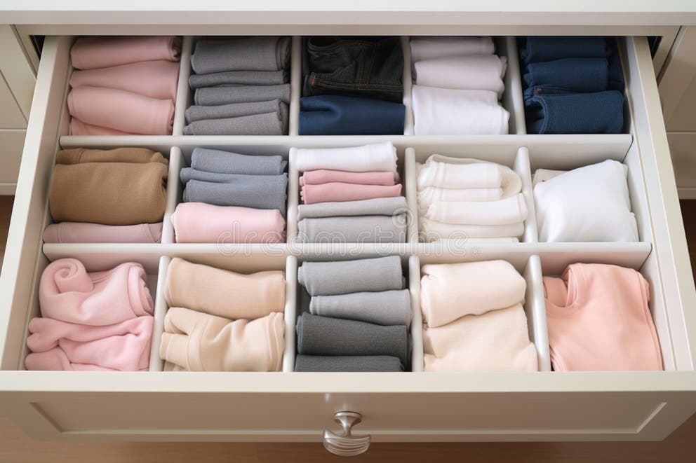 Pull-out Chest Shelf,things are Stacked in an Organized Manner Stock ...