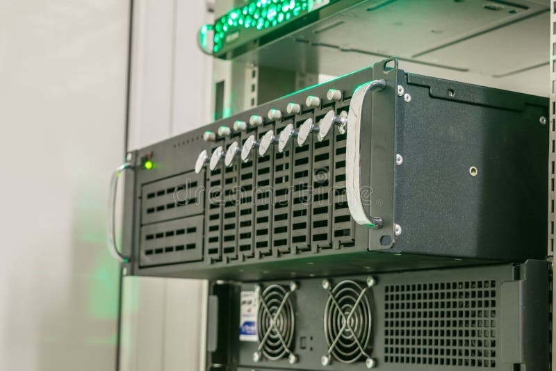 Pull Out of the Rack Server Close-up. Installing a Large Database ...