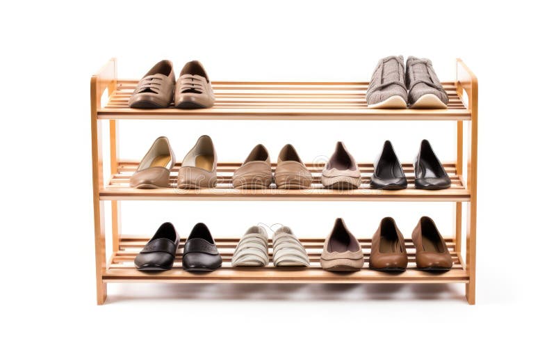 Pull-Out Shoe Rack in White Solitude on Transparent Background ...