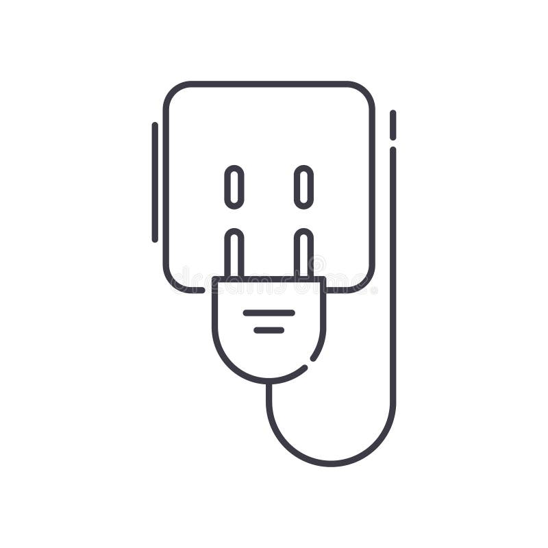 Pull Plug Icon, Linear Isolated Illustration, Thin Line Vector, Web ...