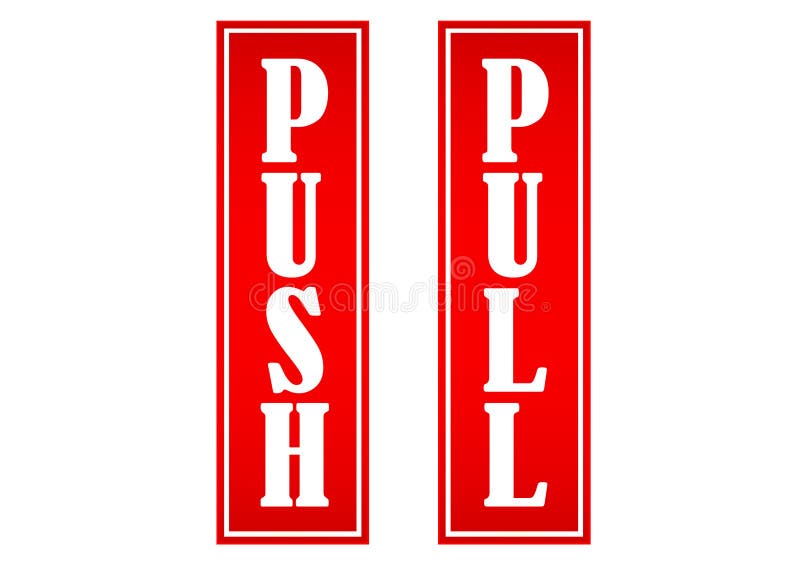 Pull and Push Design Sticker Information To Open Stock Vector ...