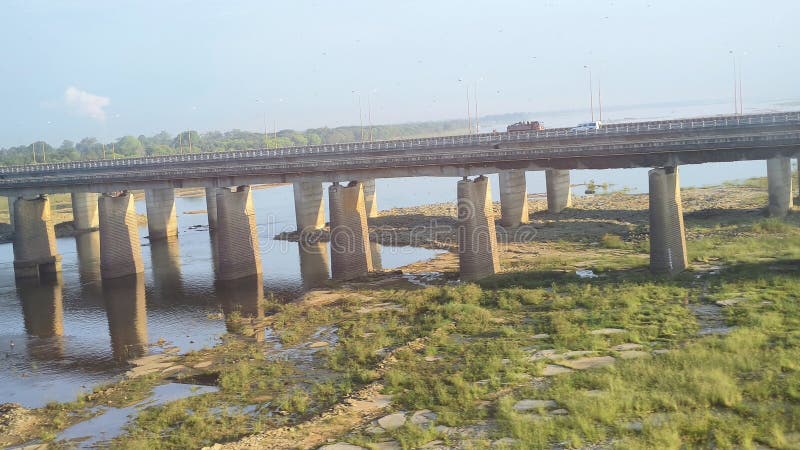 Pull for the River with Stone and Green Grass on the Ground. Stock ...