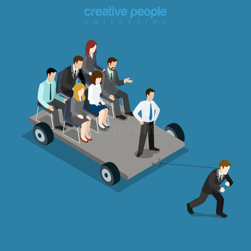 Pull the Strap, Drudge Team Leader Leadership. Bus Stock Vector ...