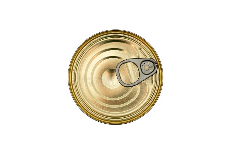 Pull-Tab Aluminum Can Viewed from the Top on White Background Stock ...