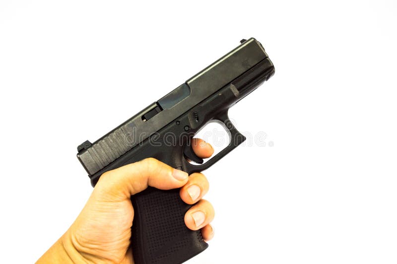 The Pull a Trigger Gun Isolate Bakground Stock Photo - Image of white ...